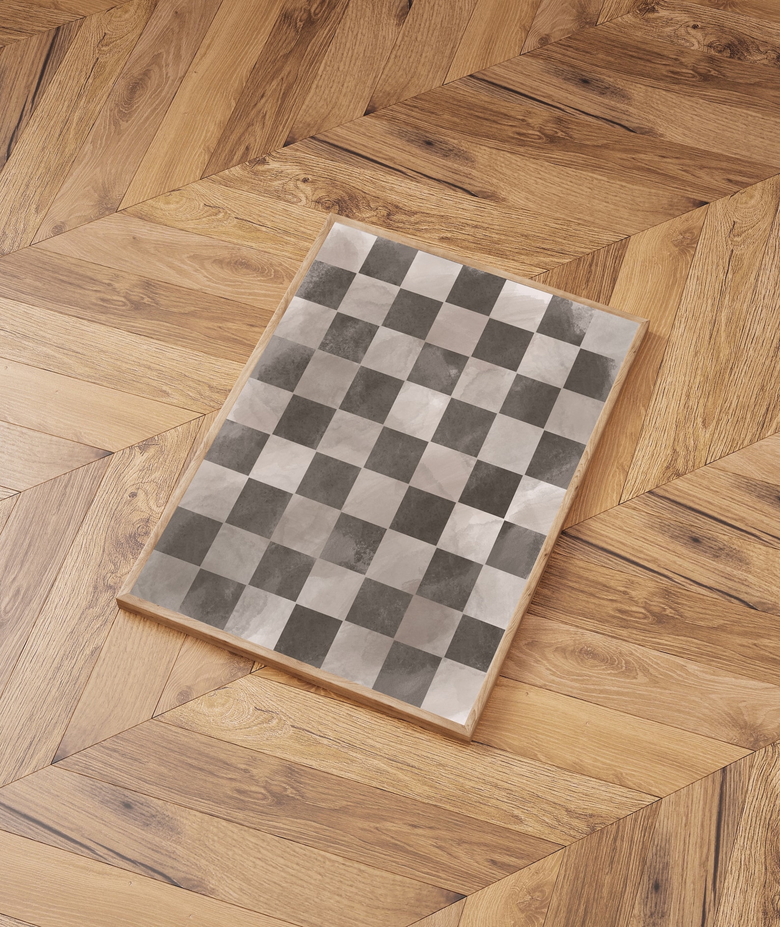Vintage Checkerboard Print, Modern Checkered Art Print, Neutral Checker ...