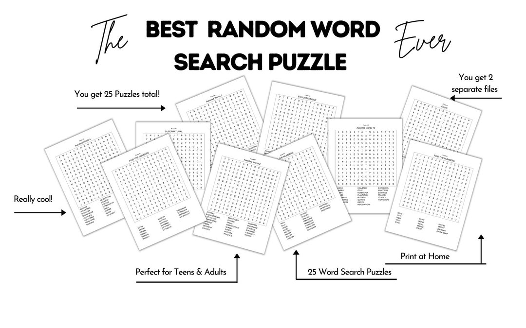 The Best Random Word Search Puzzle Ever - Etsy