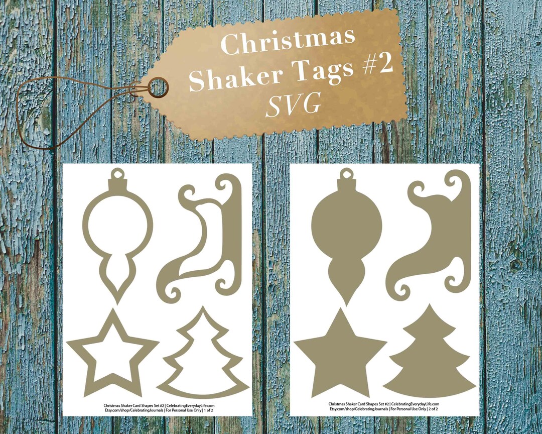 Shaker Card Set #2 - SVG Templates - Etsy