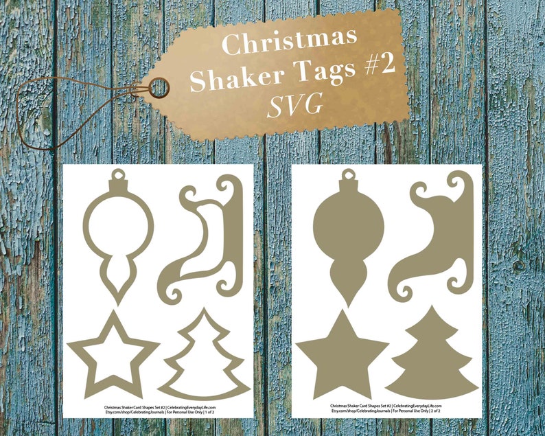 Shaker Card Set 2 SVG Templates - Etsy