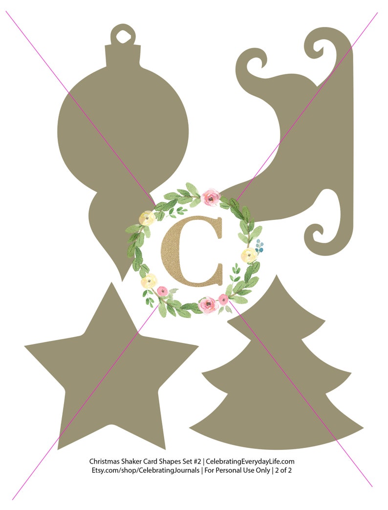 Shaker Card Set 2 SVG Templates | Etsy