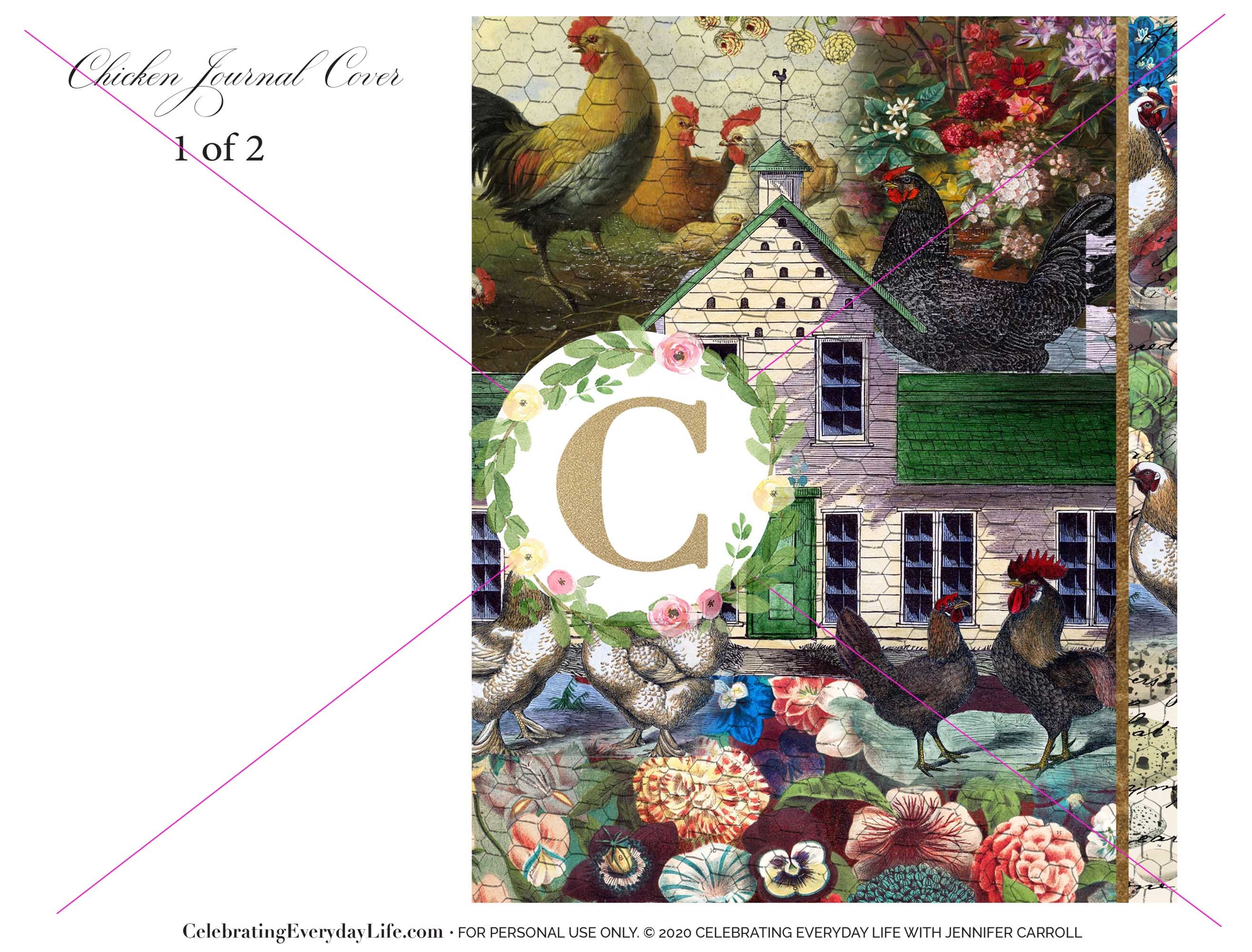 Chicken Journal Cover Design for Junk Journals - Etsy