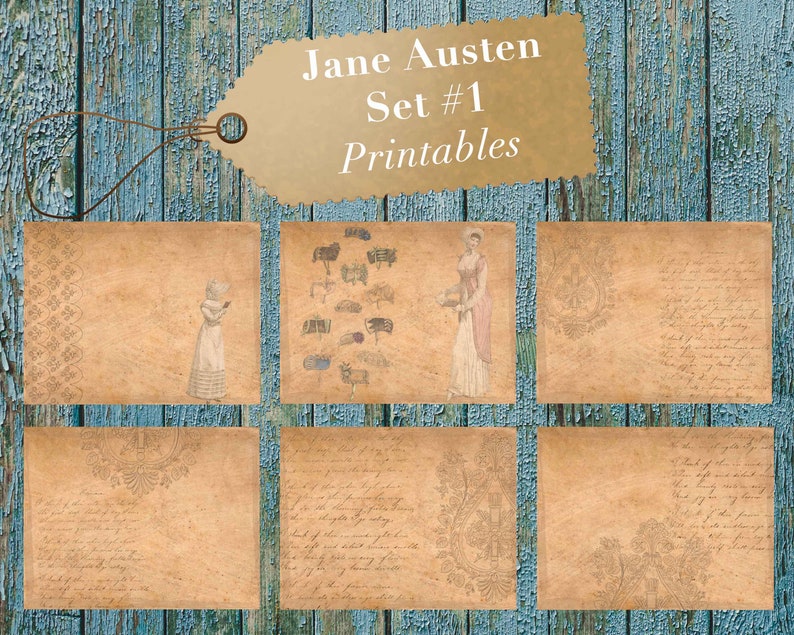 Jane Austen Printable Paper Background Set #1 for Junk Journals - Etsy