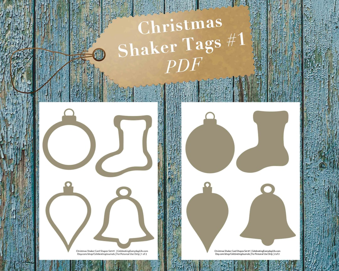 Shaker Card Set 1 PDF Templates - Etsy