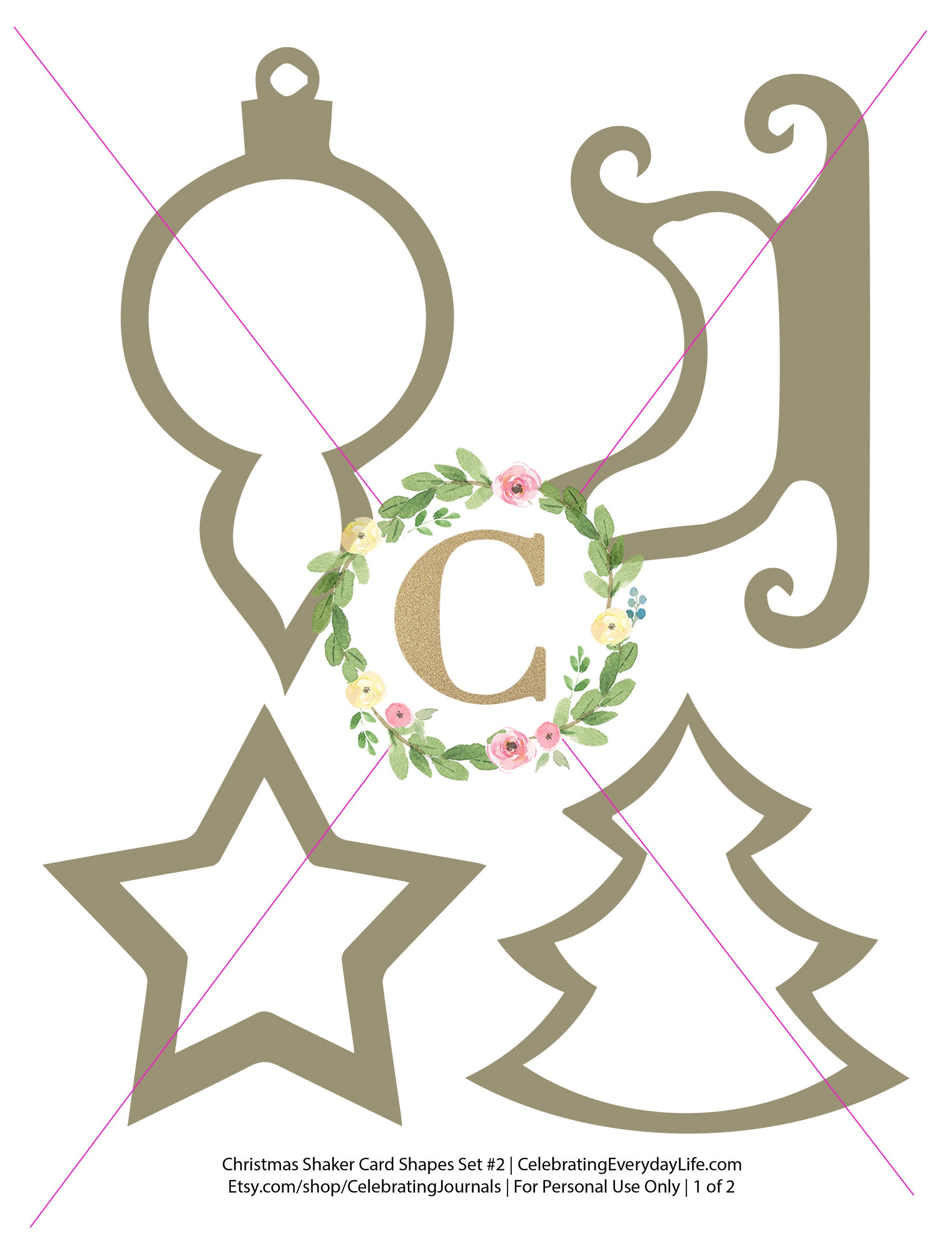 Shaker Card Set 2 SVG Templates - Etsy UK