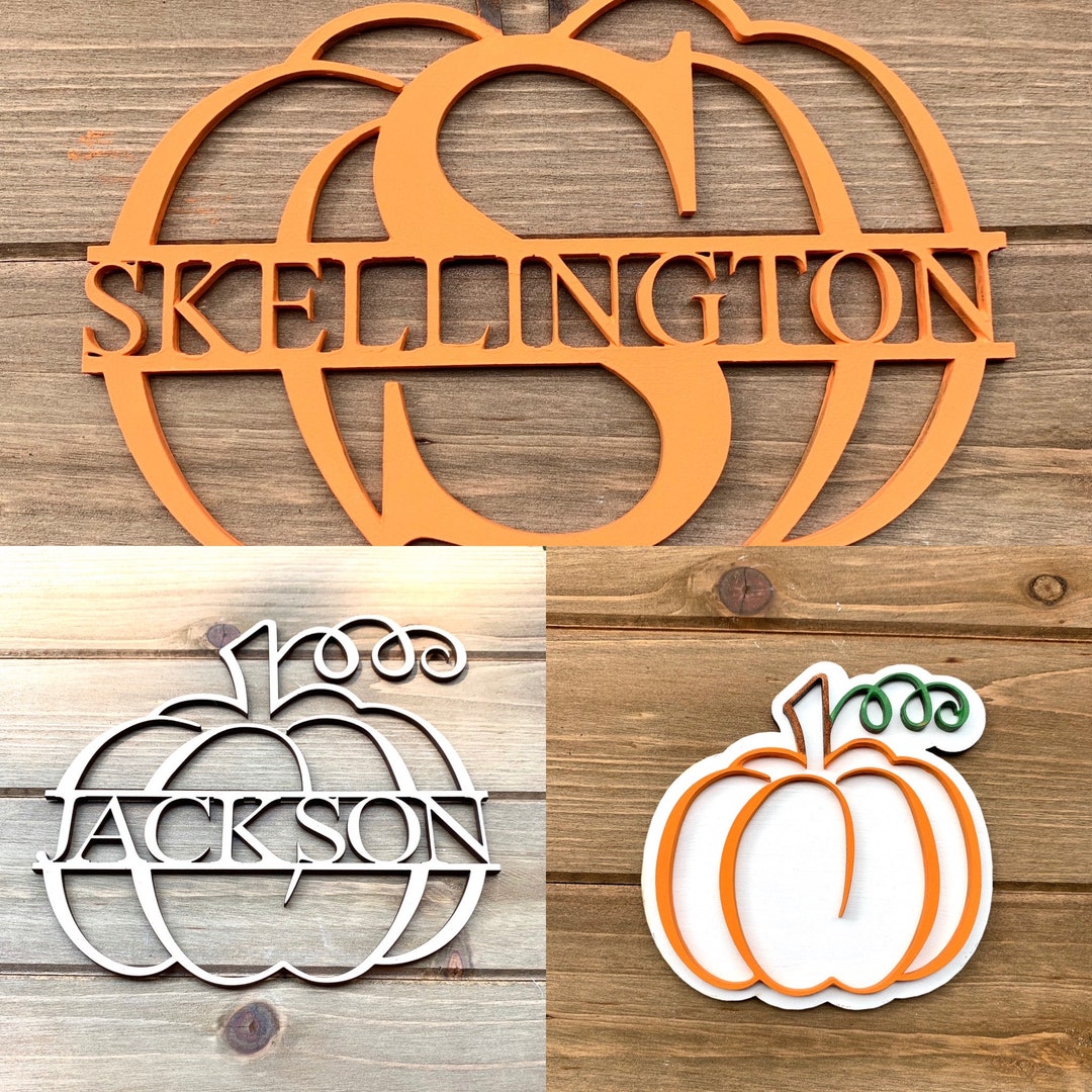 Fall Pumpkins Mega-bundle | Glowforge SVG Files | Monogram, Name Splits ...