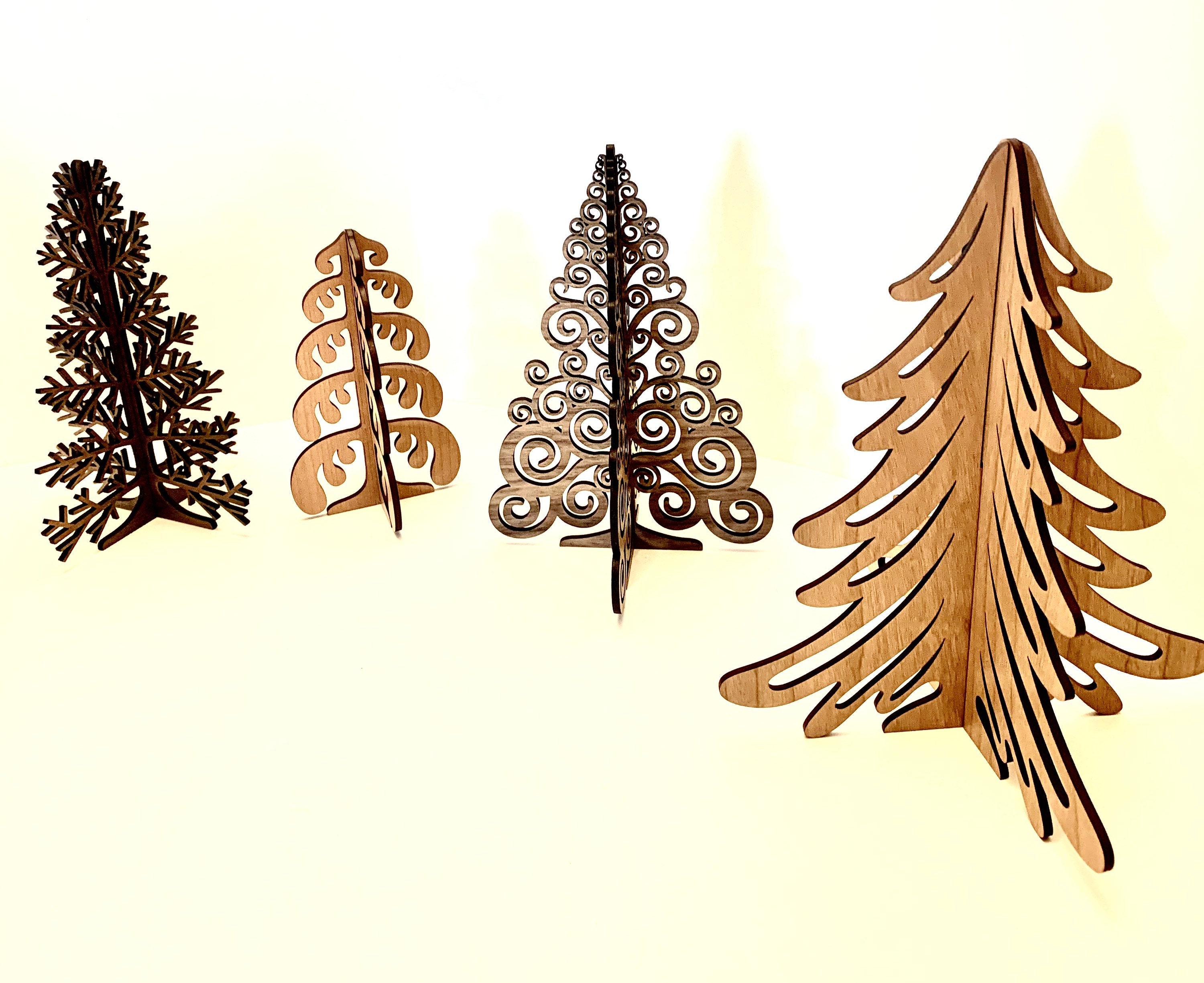 Christmas Snowy Tree SVG Glowforge File Laser Cut File - Etsy