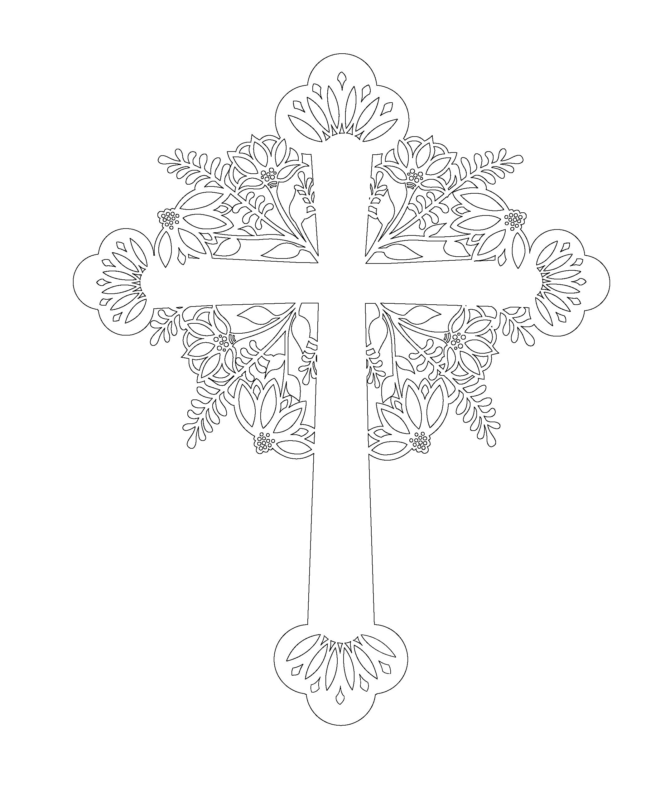 Folk Floral Split Cross 2 Designs SVG Cut Files - Etsy