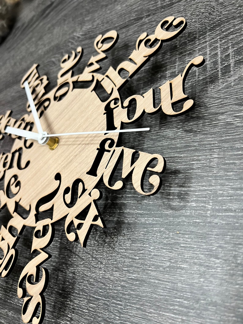 Unique Word Clock SVG Laser Cut File Digital Laser File - Etsy