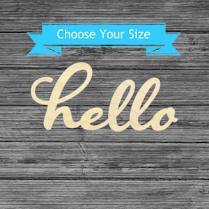 Wooden Hello Unfinished Wood Words DIY Projects Door Hanger Wreath ...