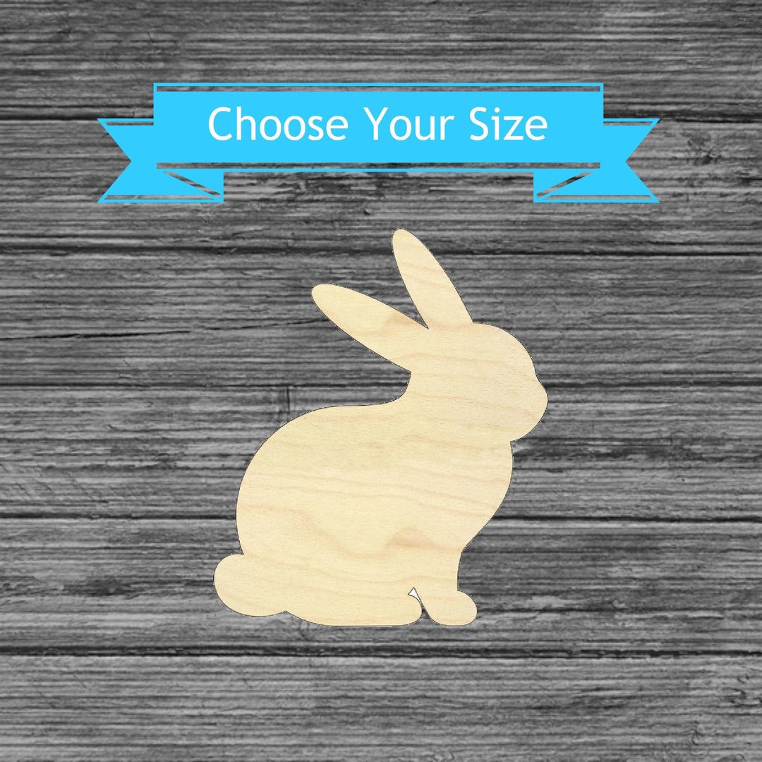 Easter Bunny Wood Cutout - Laser Cut Spring Shape - Multiple Sizes Wood ...
