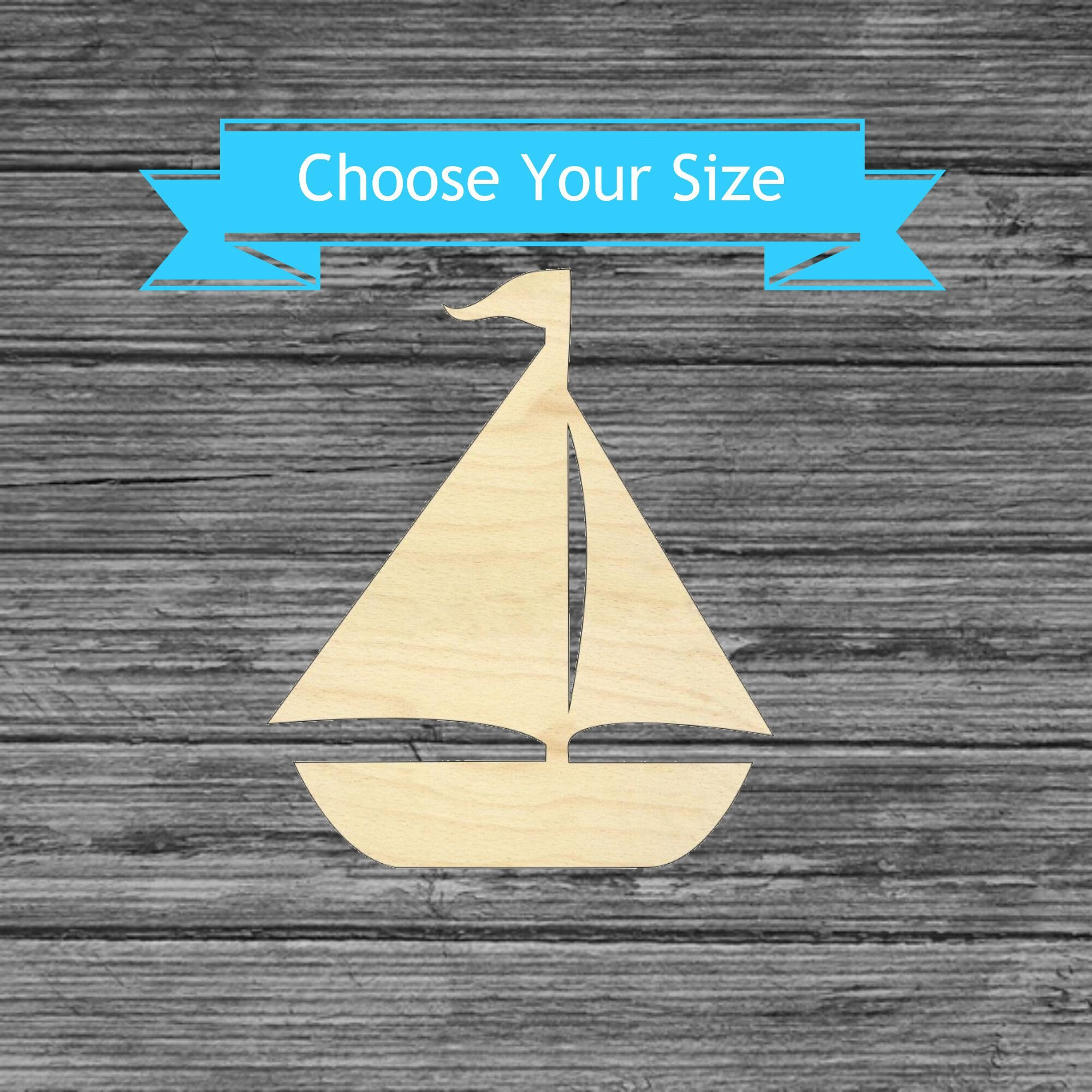 Sailboat Wood Cutout - Laser Cut Nautical Shape - Multiple Sizes Wood ...