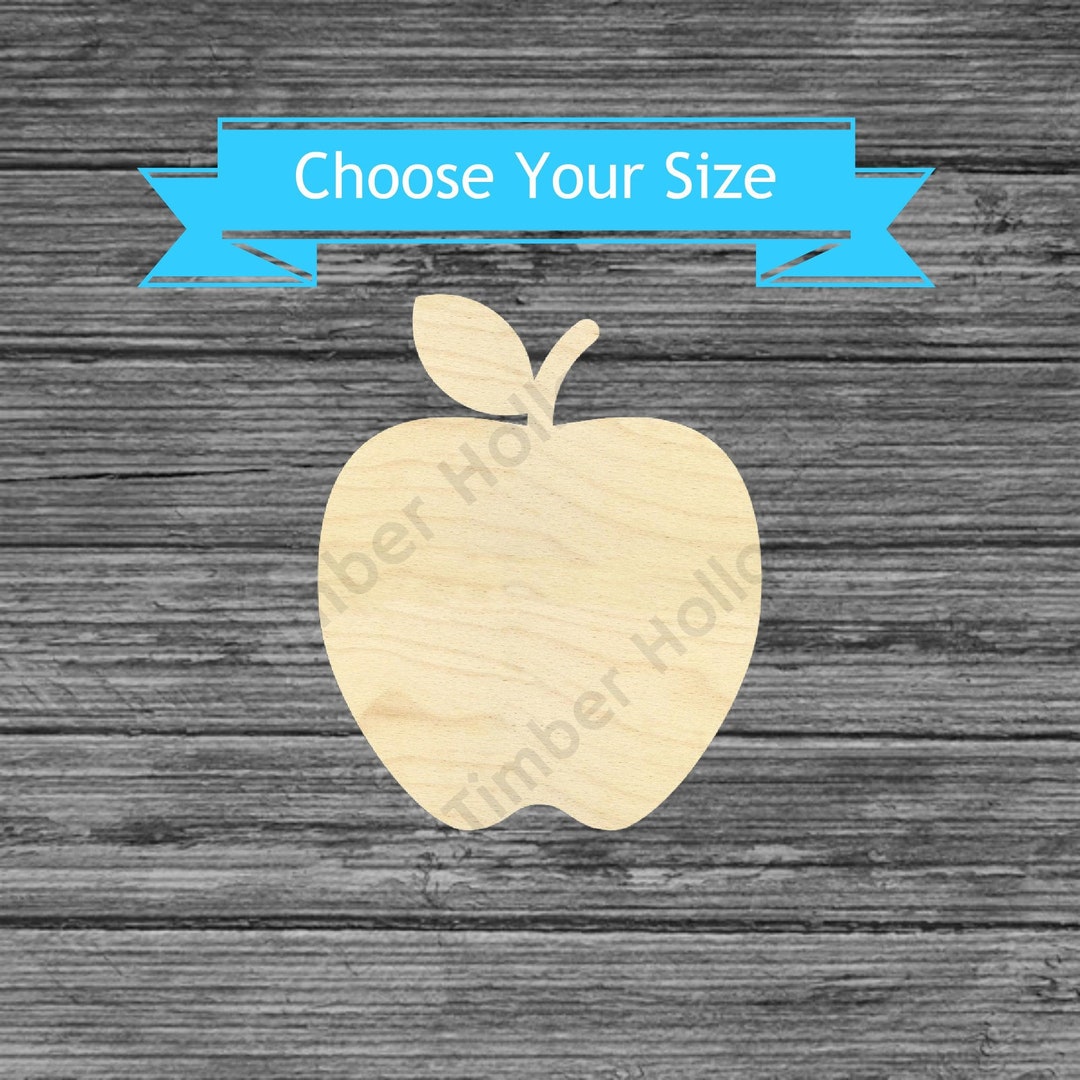 Apple Wood Cutout - Laser Cut Food Shape - Multiple Sizes Wood Craft ...