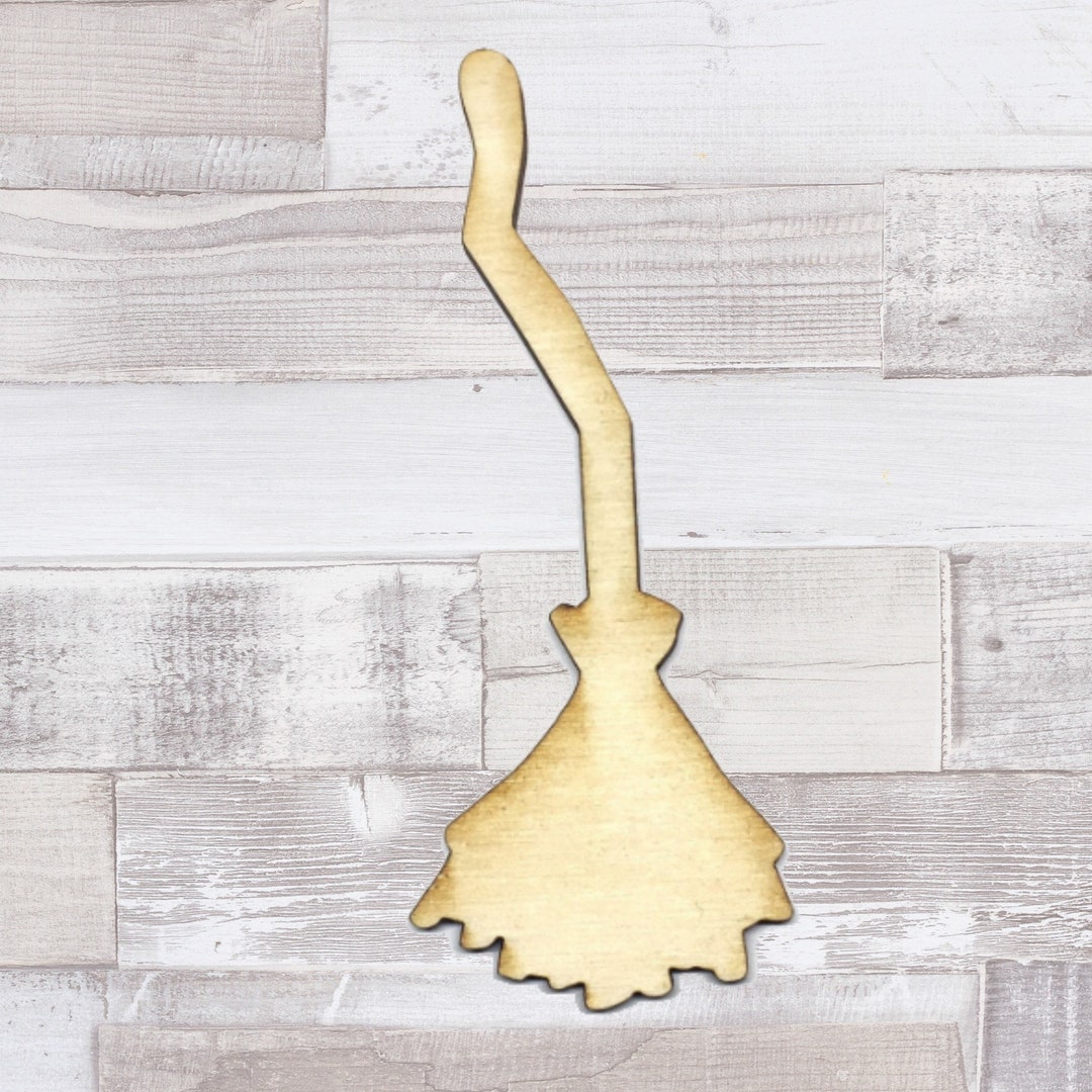 Broomstick Unfinished Wood Cutout - Laser Cut Fall Decor - Halloween ...