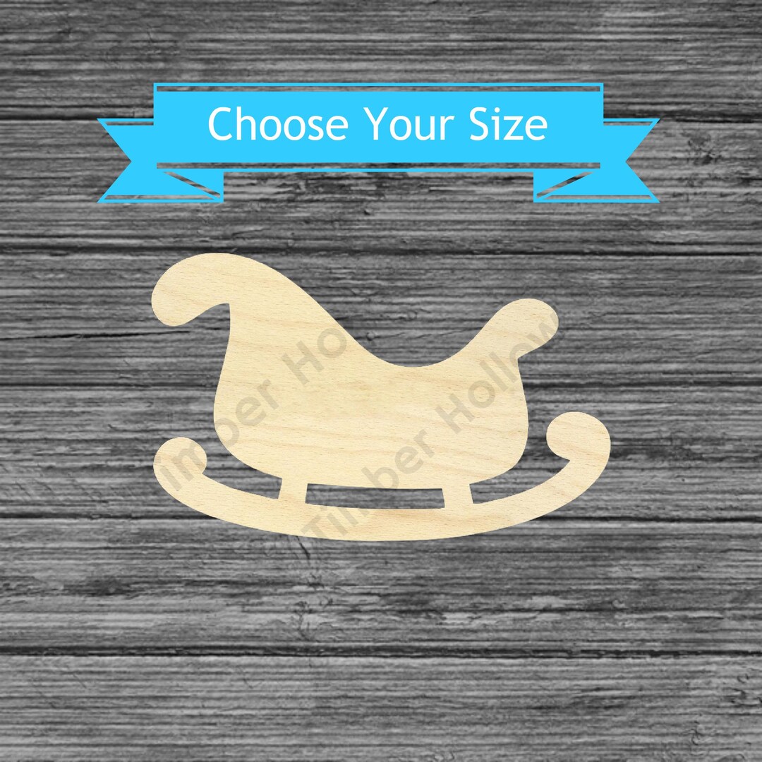 Christmas Sleigh Wood Cutout - Big & Small Unfinished Wood Cutout ...