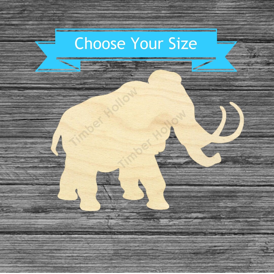 Wooly Mammoth Wood Cutout Laser Cut Animal Shape Multiple Sizes Wood ...