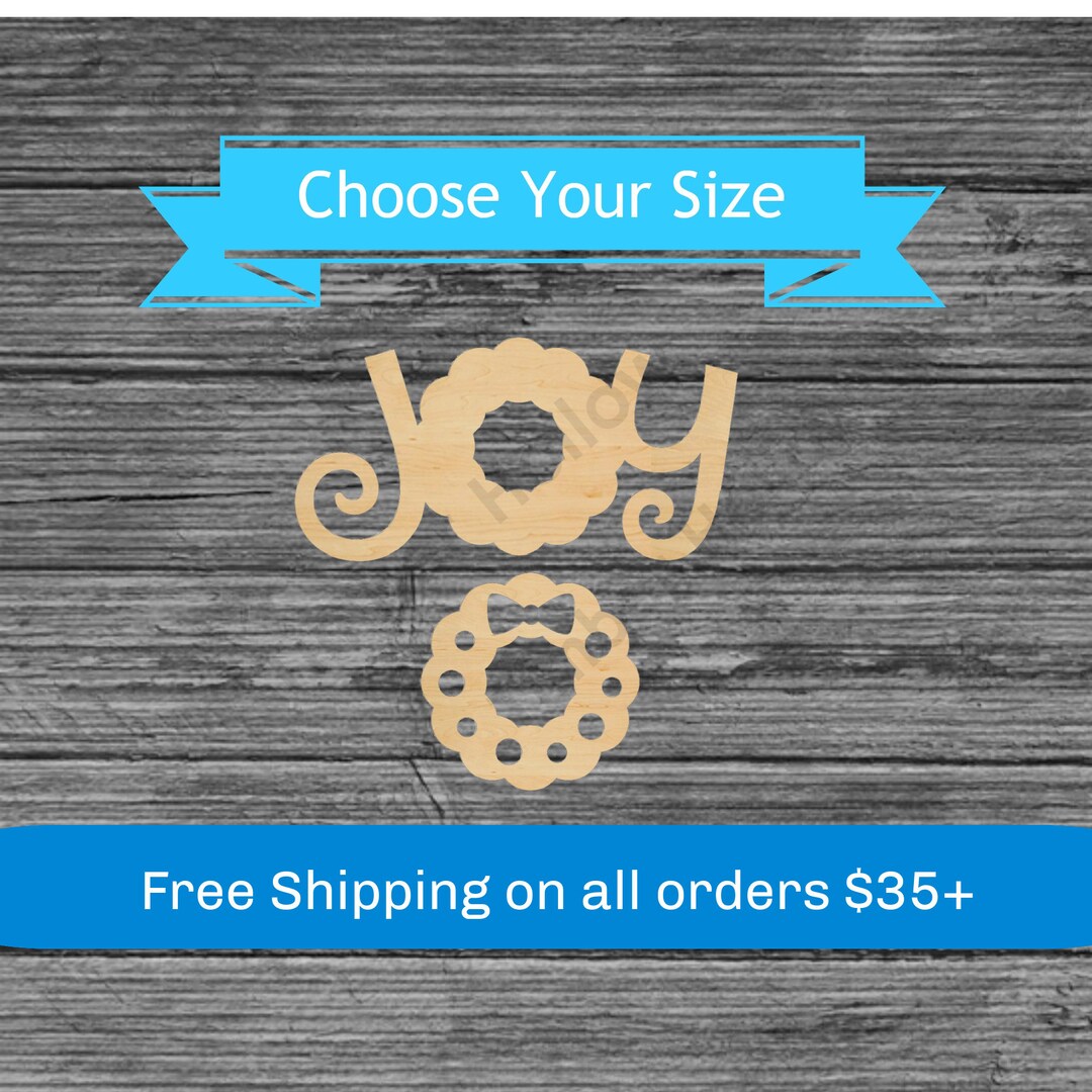 Joy Unfinished Layered Wood Cutout - Laser Cut Christmas Shape ...