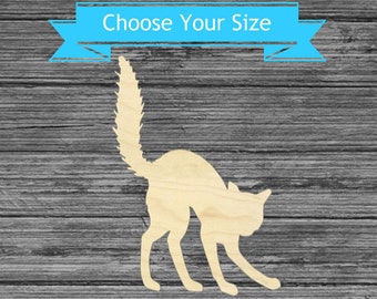 10x Wooden Black Cat Arching Its Back Craft Shapes 3mm Plywood Pets ...