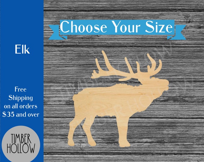 Elk - Deer Wood Cutout - Laser Cut Wilderness Shape - Multiple Sizes ...