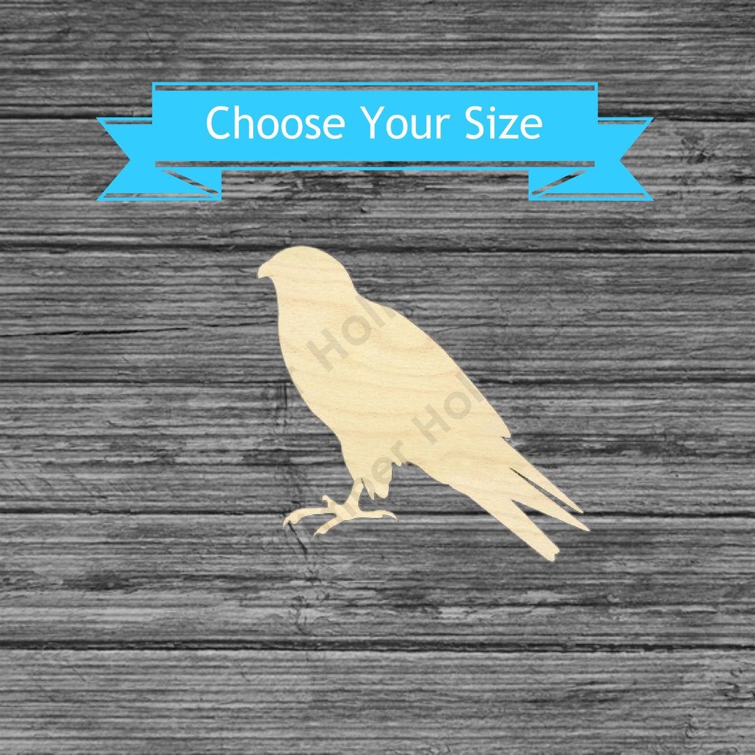 Falcon Wood Cutout - Laser Cut Hawk Bird Shape - Multiple Sizes Wood ...