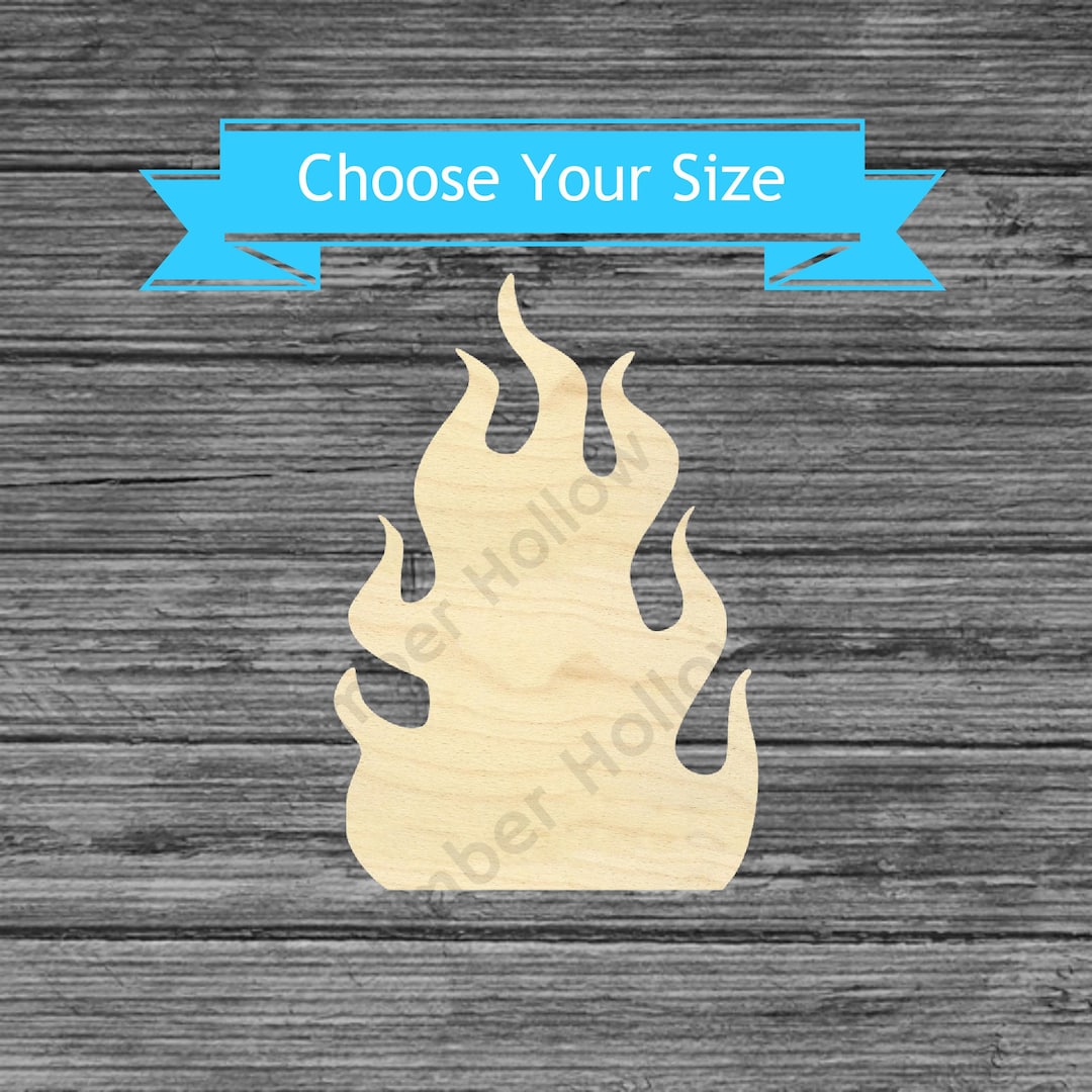 Fire Flames Unfinished Wood Cutout - Laser Cut Shape - Multiple Sizes ...