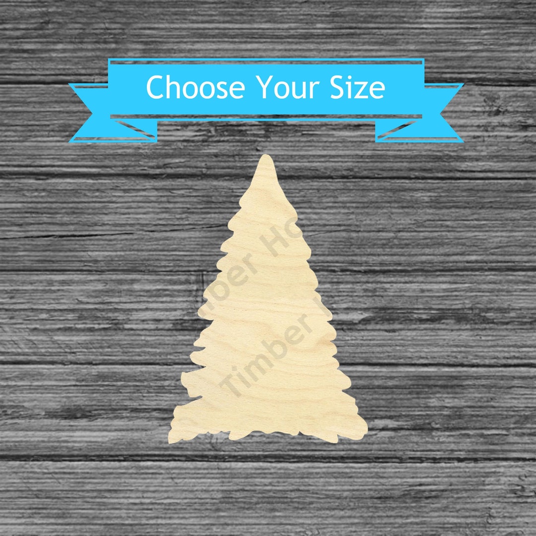 Pine Tree Unfinished Wood Cutout - Laser Cut Christmas Tree - Multiple ...