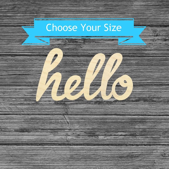 Hello Unfinished Wood Cutout Laser Cut Words Wreath Making - Etsy