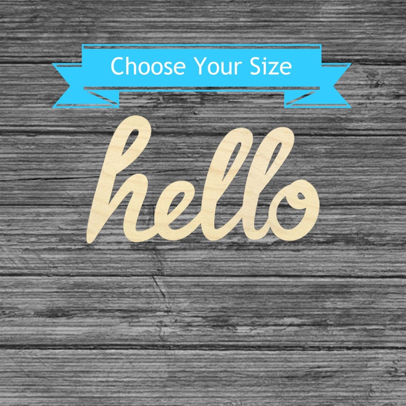 Hello Unfinished Wood Cutout Laser Cut Words Wreath Making - Etsy
