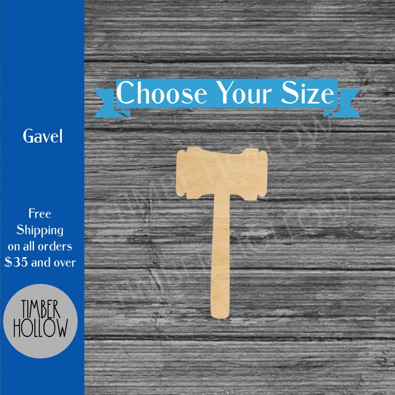 Judge Gavel Wood Cutout Laser Cut Shape, Multiple Sizes, Wood Craft ...
