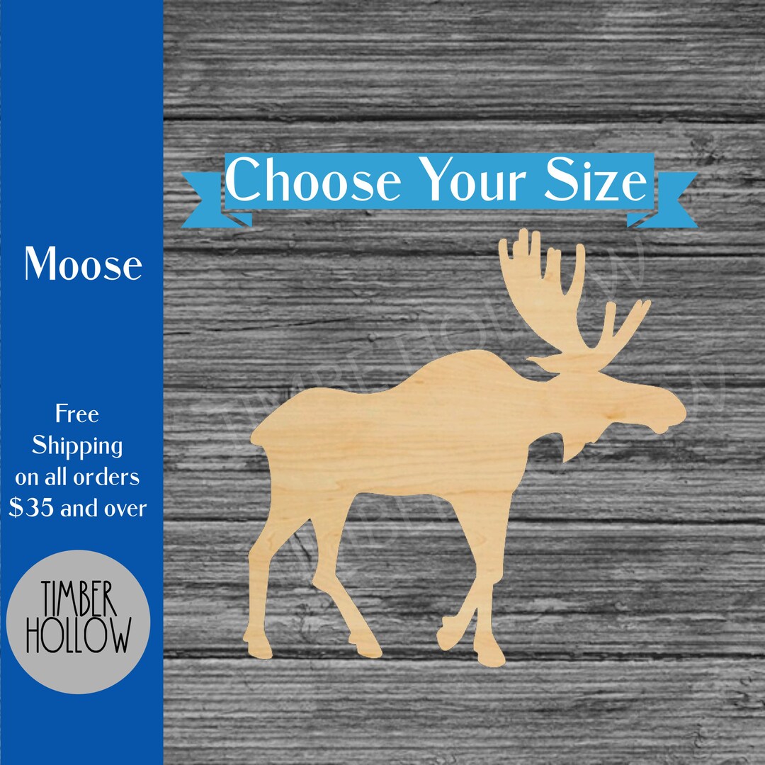Moose - Deer Wood Cutout - Laser Cut Wilderness Shape - Multiple Sizes ...