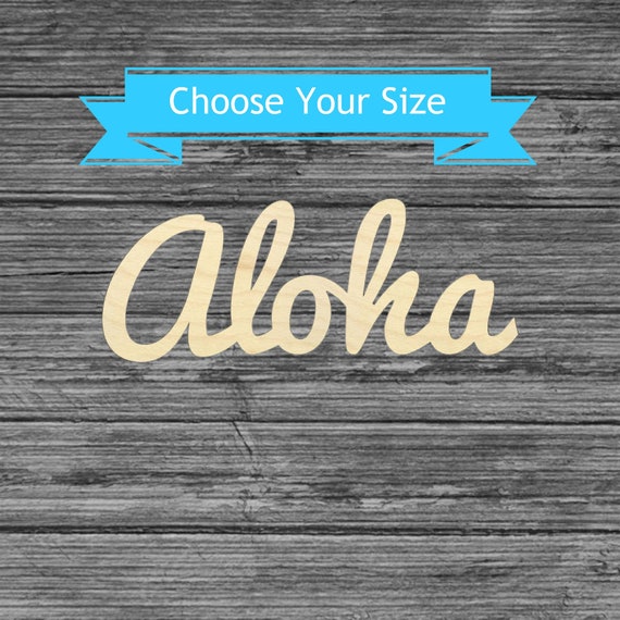 Aloha Unfinished Wood Cutout Laser Cut Words Hawaiian Hello | Etsy