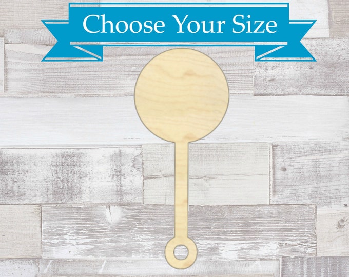 Baby Rattle Wood Cutout - Laser Cut Nursery Shape - Multiple Sizes Wood ...