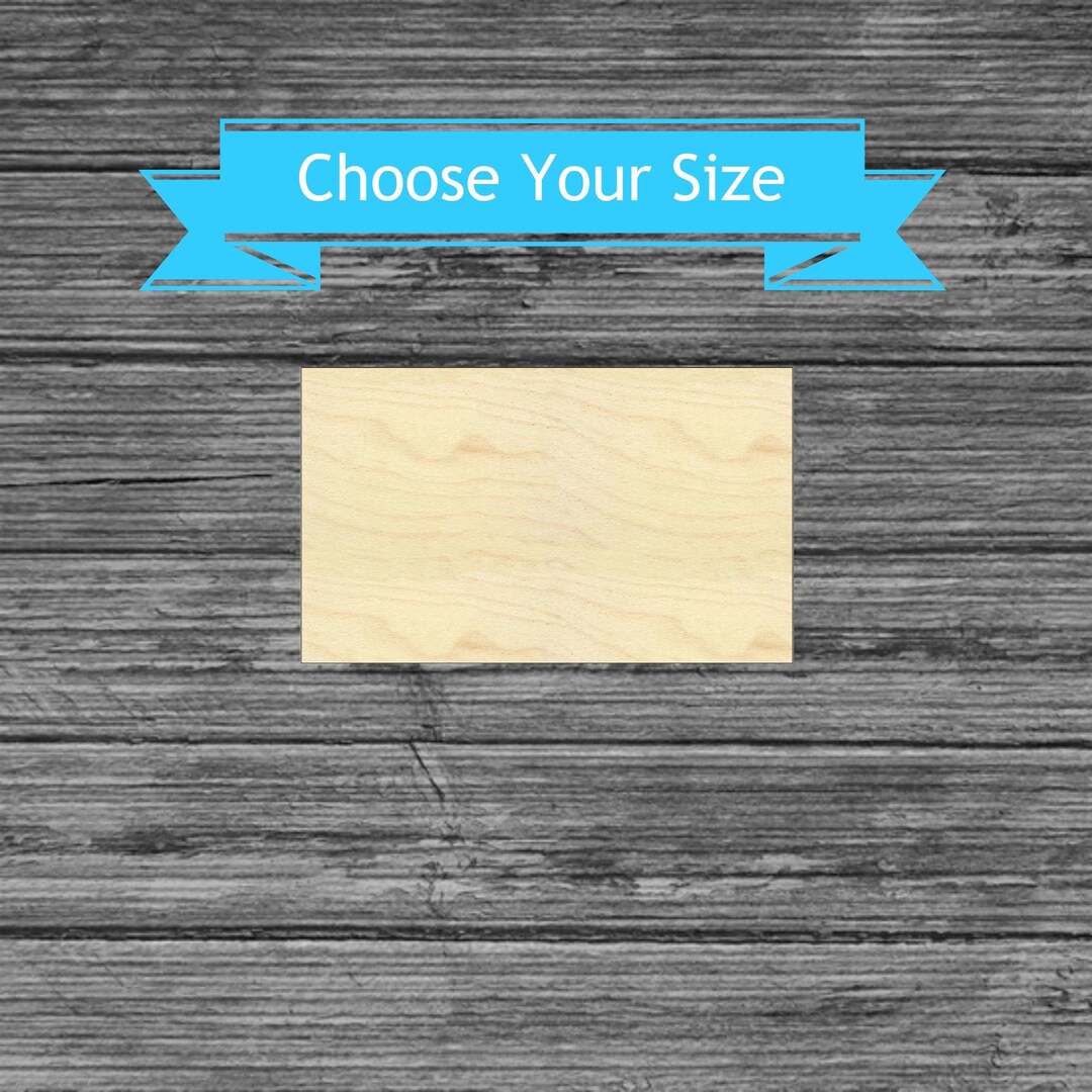 Rectangle Wood Cutout - Laser Cut Shape - Multiple Sizes Wood Blanks ...