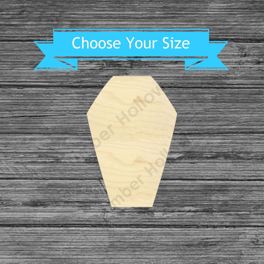 Coffin Unfinished Wood Cutout - Laser Cut Halloween Decor - Multiple ...