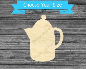Coffee Pot Wood Cutout Laser Cut Drink Shape Multiple - Etsy