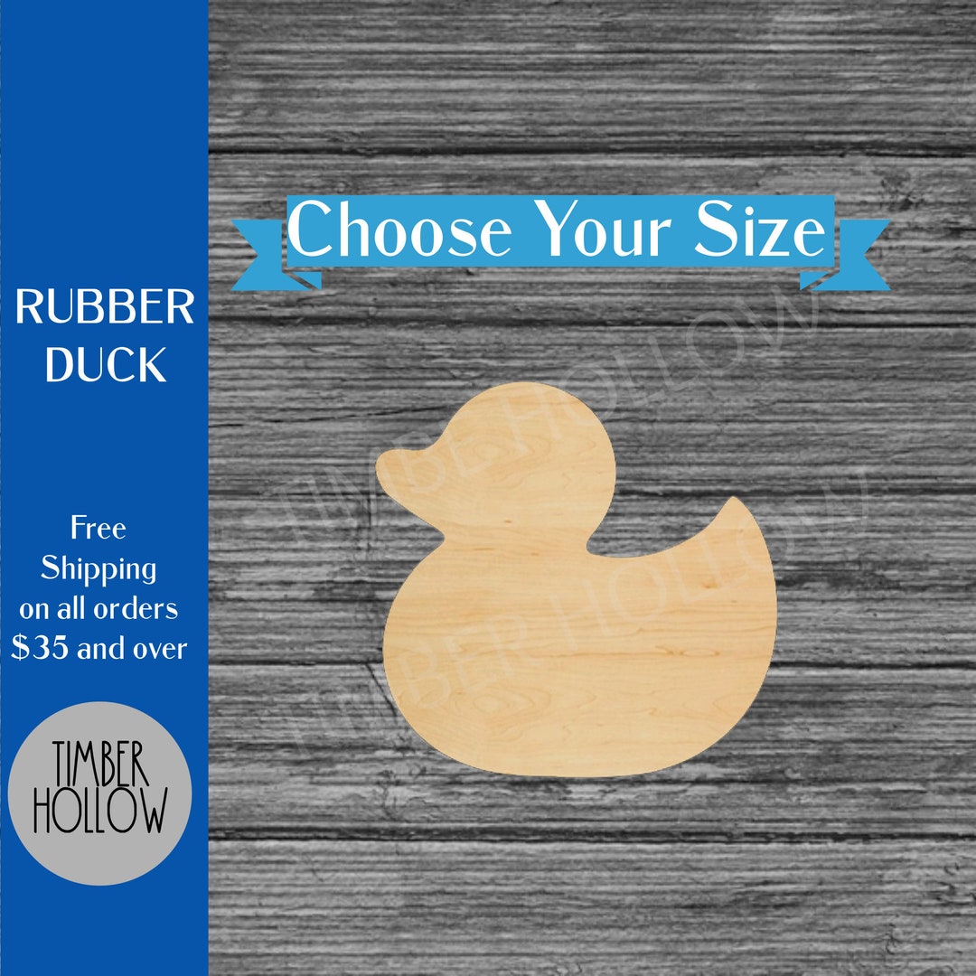 Rubber Duck Wood Cutout - Laser Cut Water Bird Shape - Multiple Sizes ...