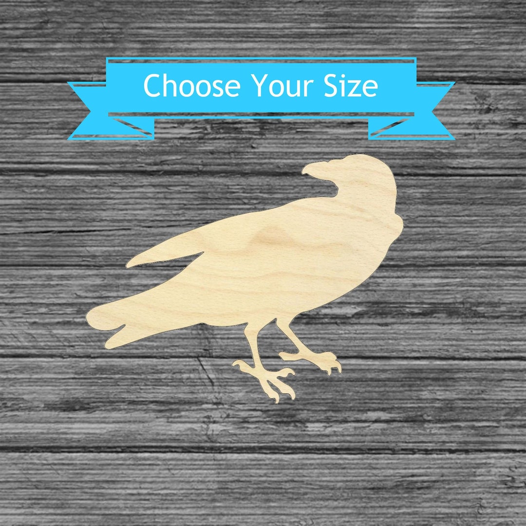 Crow Wood Cutout - Laser Cut Bird Shape - Multiple Sizes Wood Blanks - Etsy