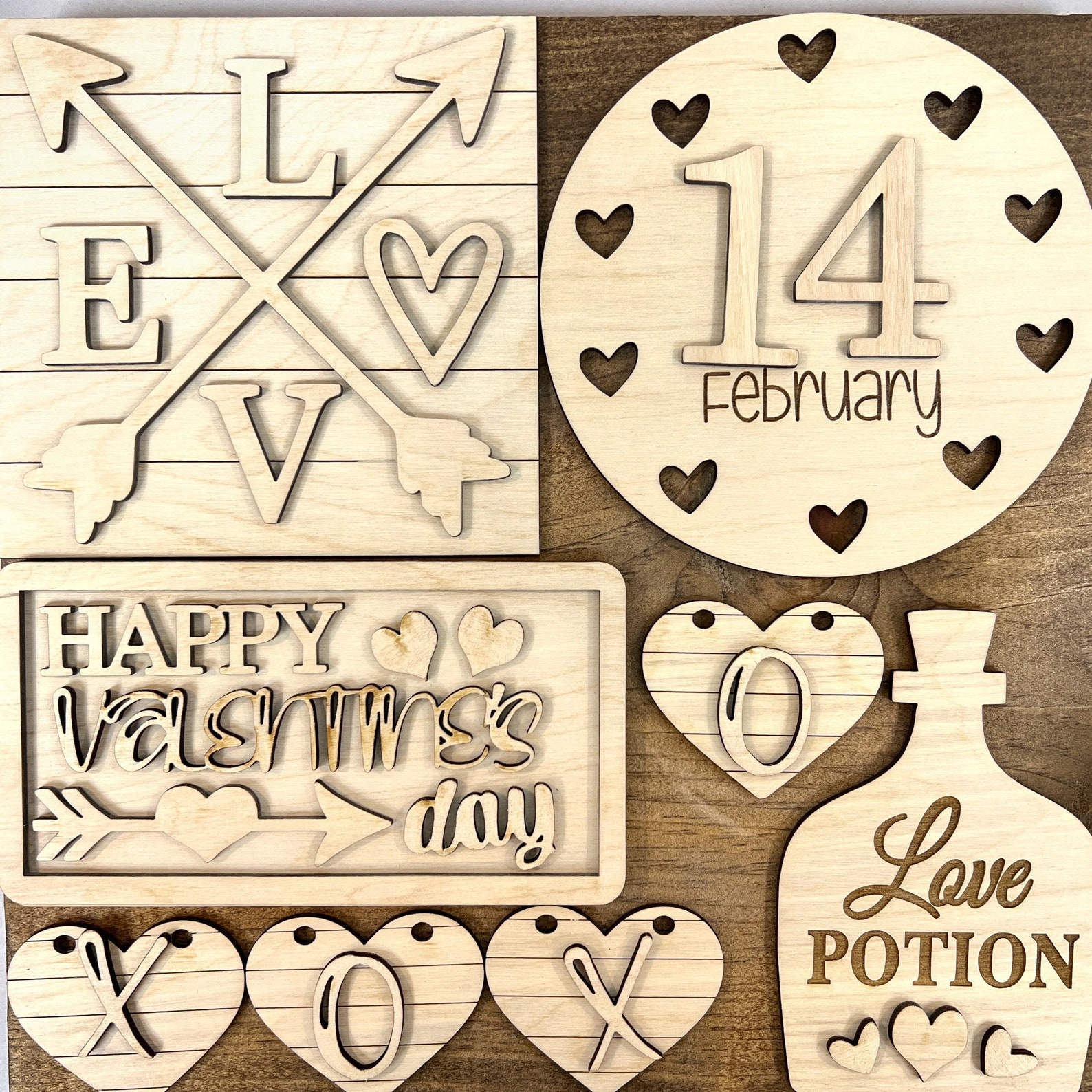 Valentines Tiered Tray Unpainted Kit - Ready for You to Paint DIY Set ...
