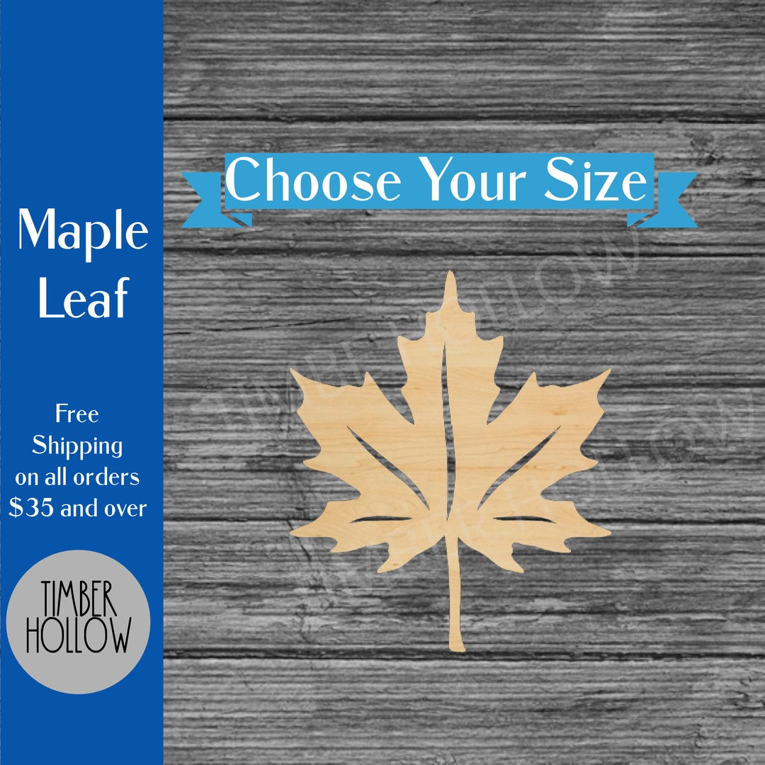 Maple Leaf Unfinished Wood Cutout - Laser Cut Fall Decor - Multiple ...