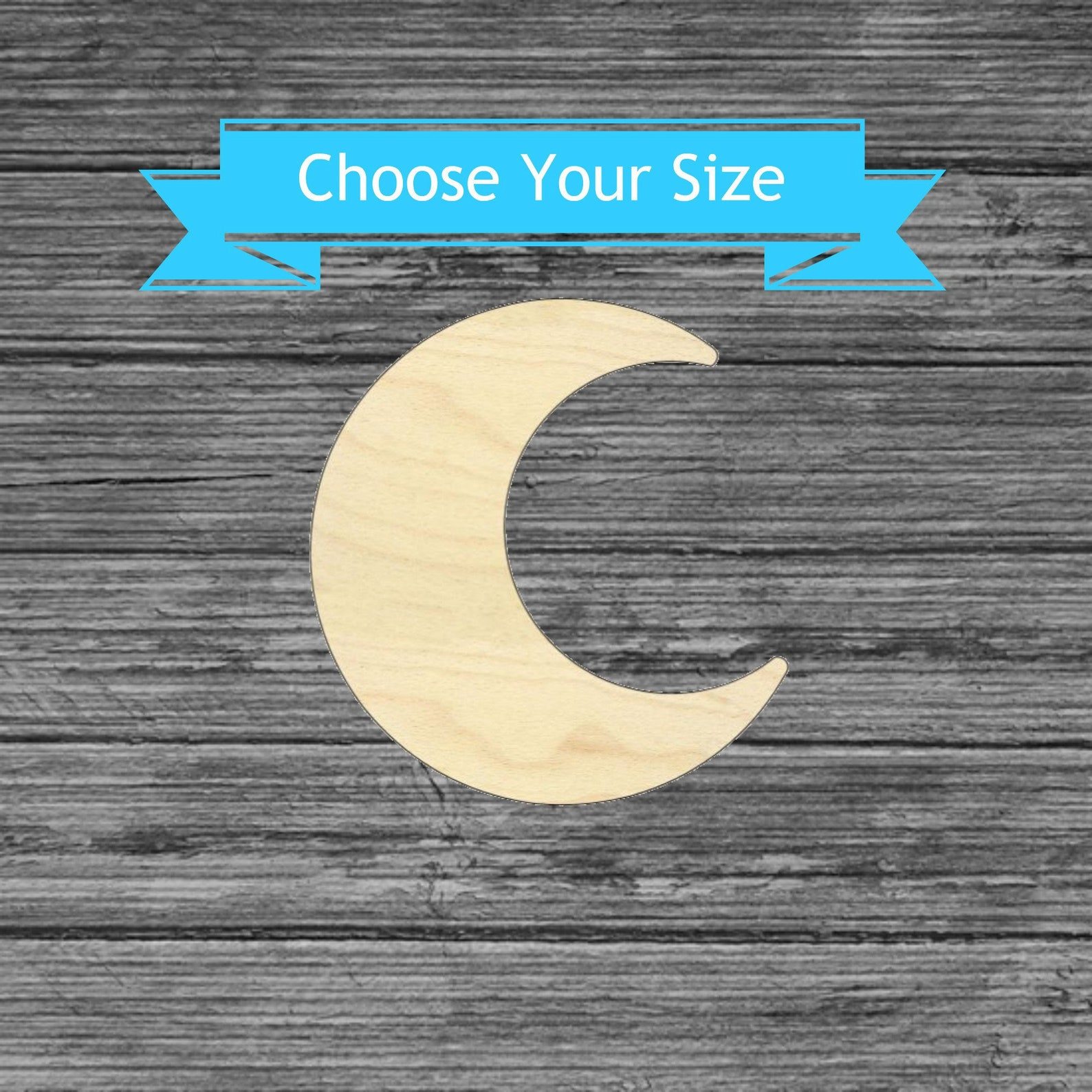 Crescent Moon Wood Cutout Laser Cut Shape Multiple Sizes - Etsy
