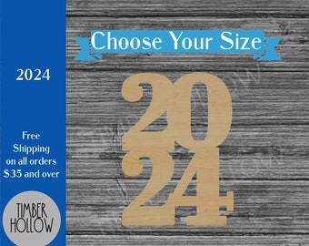 2023 Year Vertical Stack Laser Cut Out Unfinished Wood Shape Craft ...