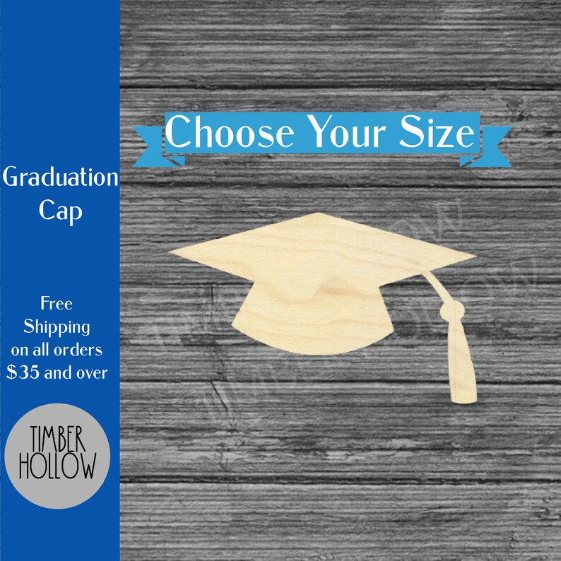 Graduation Cap Wood Cutout - Laser Cut Shape - Class of 2023 Mortar ...
