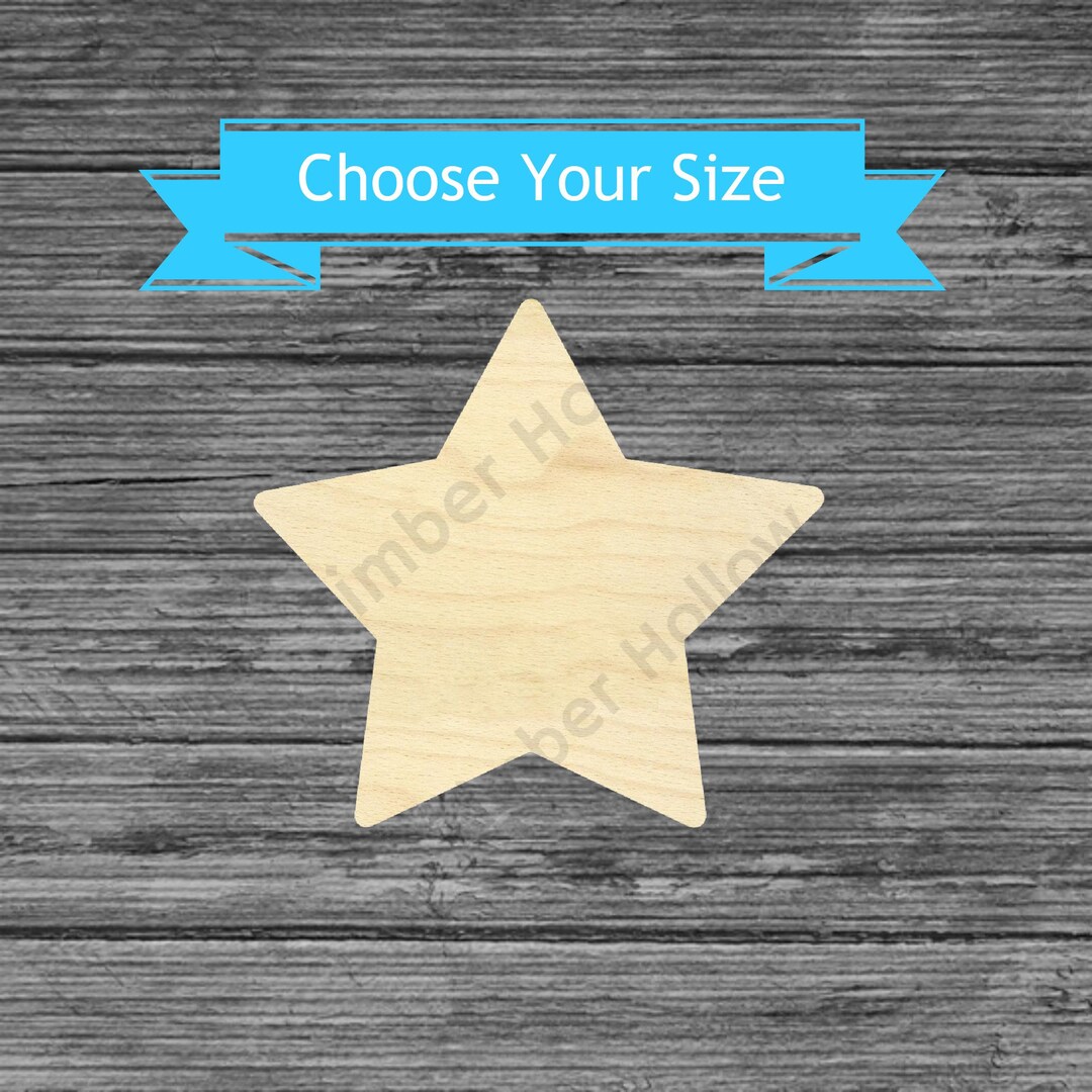 Star Wood Cutout - Laser Cut Shape - Multiple Sizes Wood Blanks Round ...