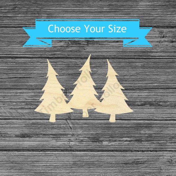 Pine Tree Trio Unfinished Wood Cutout Laser Cut Tree - Etsy