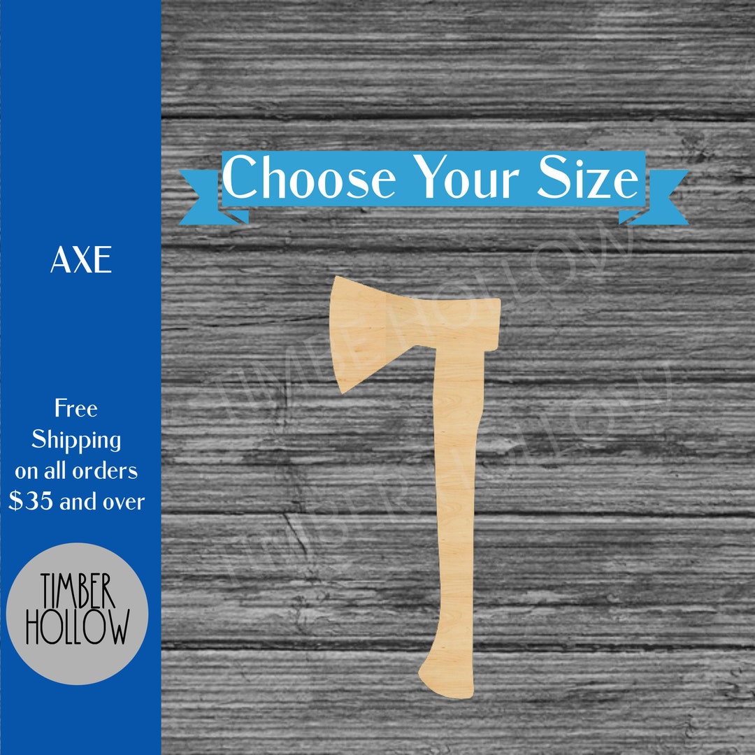 Axe Wood Cutout Laser Cut, Multiple Sizes Wood Craft Blanks, Lumberjack ...