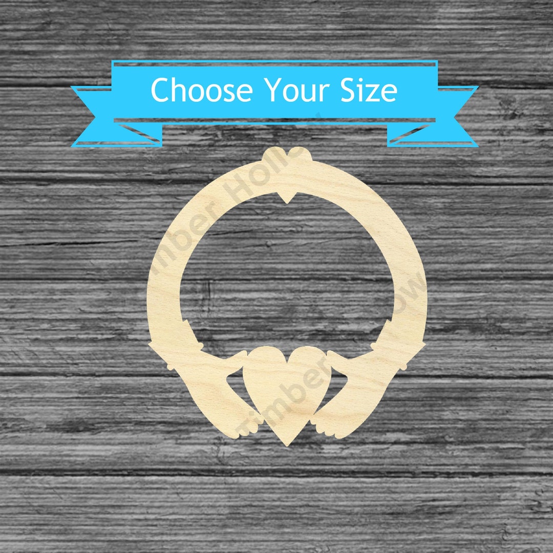 Irish Claddagh Wood Cutout - Laser Cut Irish Blessing St. Patrick's Day ...