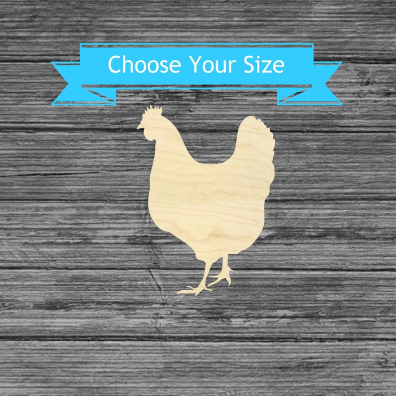 Chicken Wood Cutout - Laser Cut Farm Shape - Multiple Sizes Wood Blanks ...
