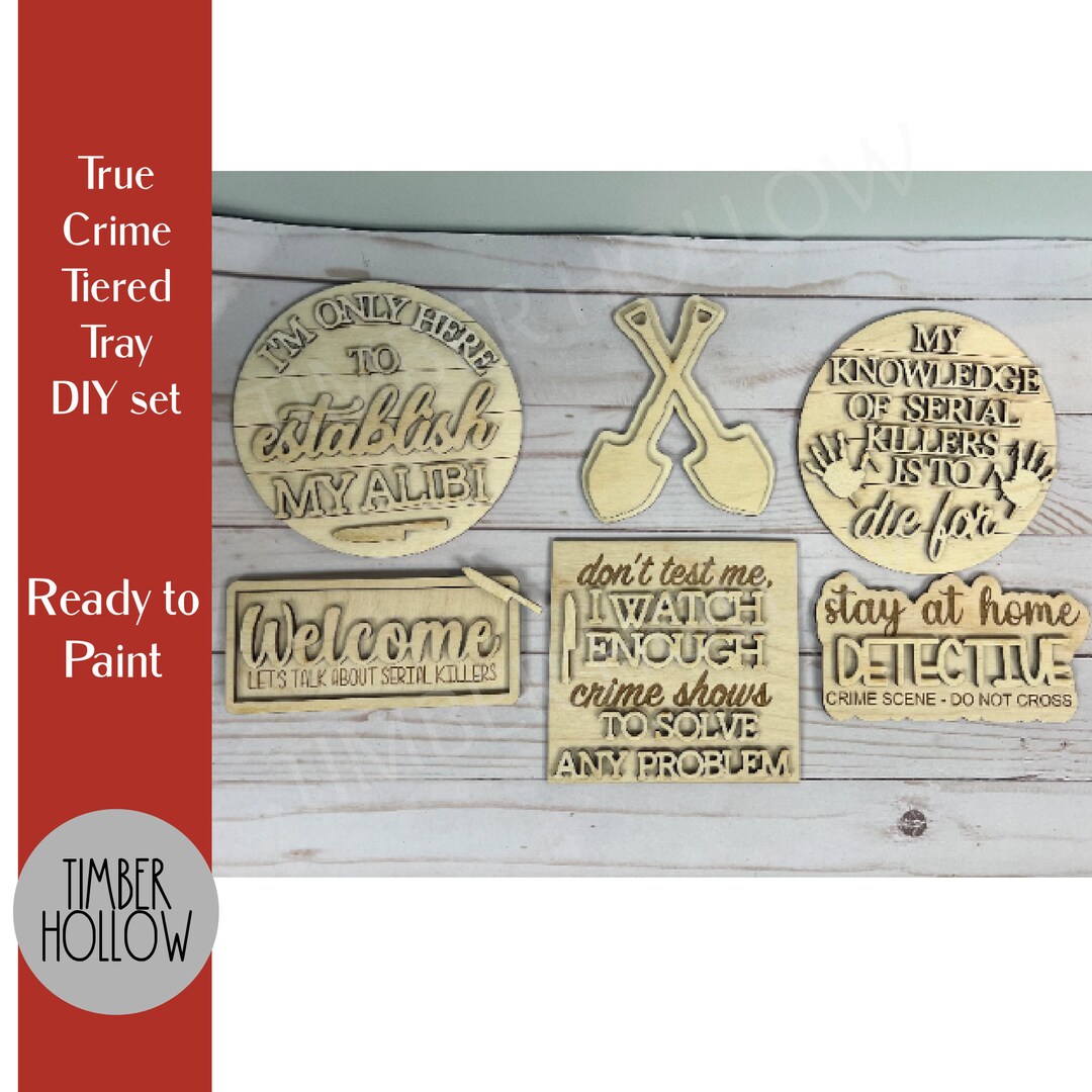 True Crime Tiered Tray Unpainted Kit Ready to Paint DIY Set True Crime ...