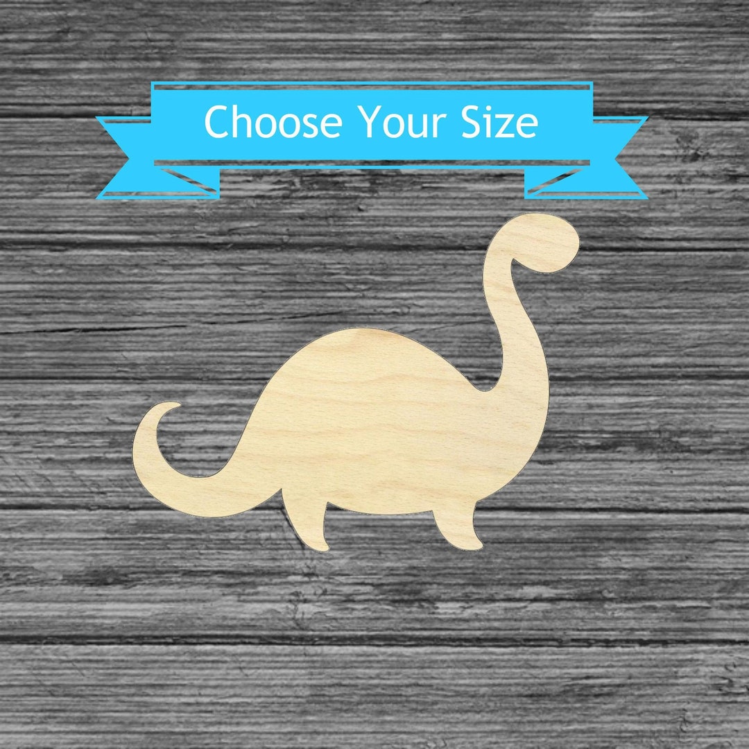 Brontosaurus Dinosaur Wood Cutout Big & Small Unfinished Wood Cutout ...