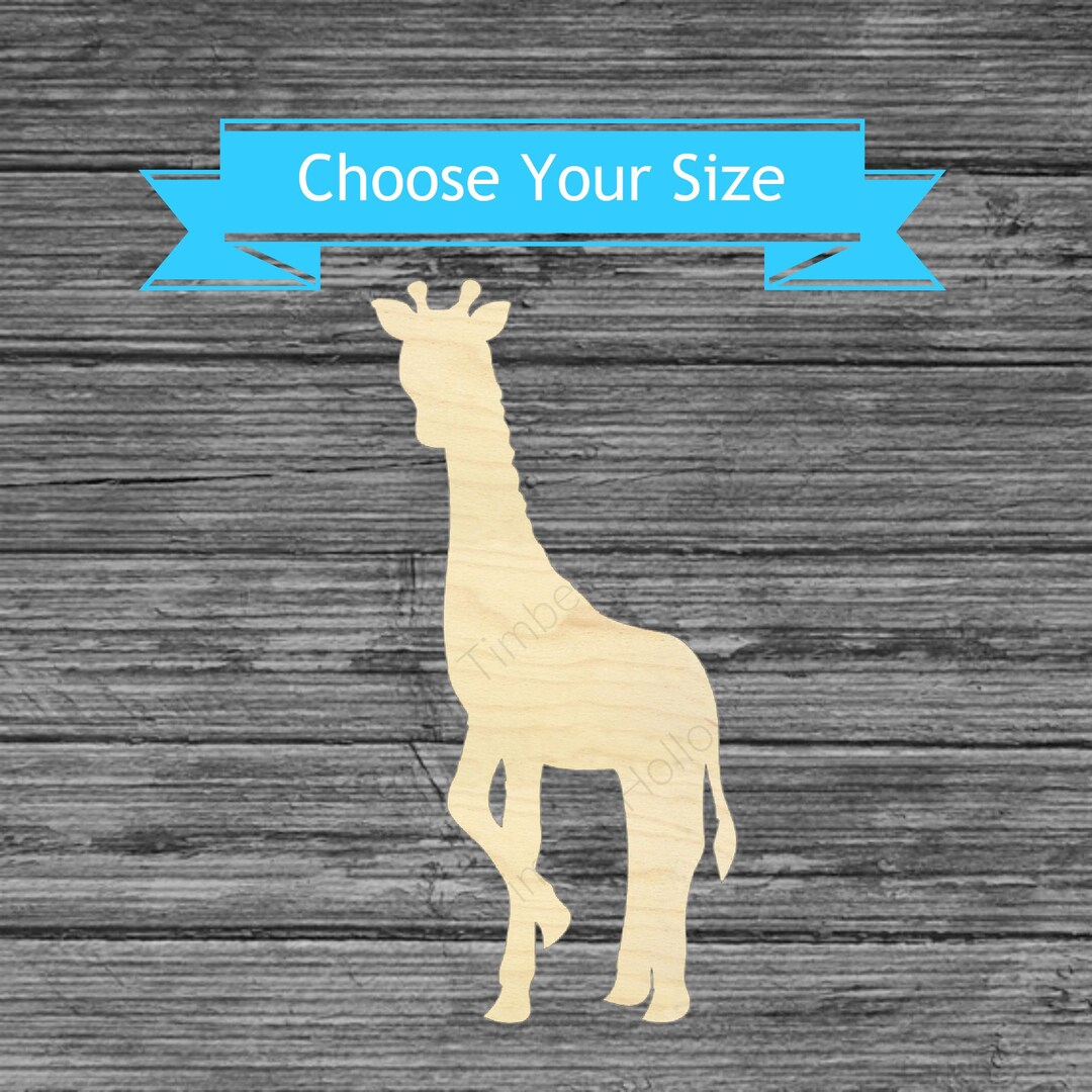 Giraffe Wood Cutout - Laser Cut Animal Shape - Multiple Sizes Wood ...
